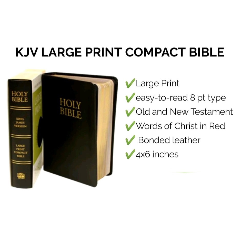 King James Version (KJV) Large Print Compact Bible (Black) | Shopee ...