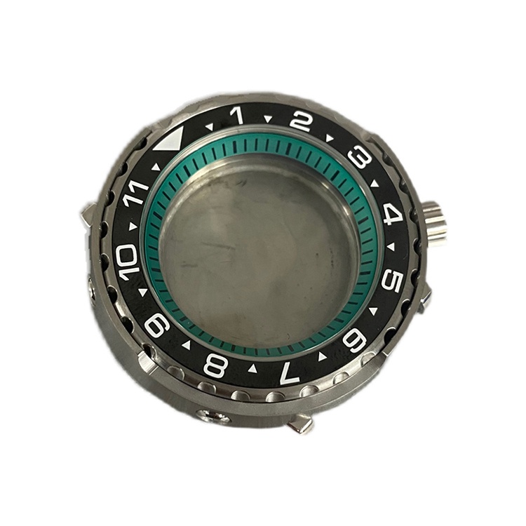 Stainless Steel Canned Watch Case 45MM Light Blue Inner Ring Mineral ...