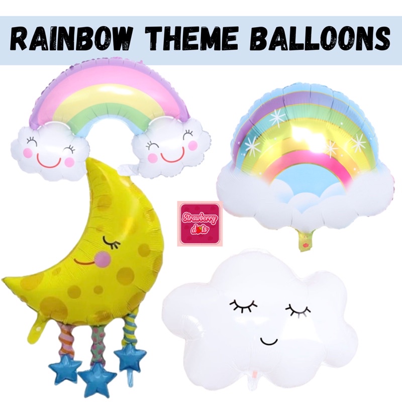 Rainbow Theme Balloons Cloud Balloon Moon Balloon Rainbow Birthday ...
