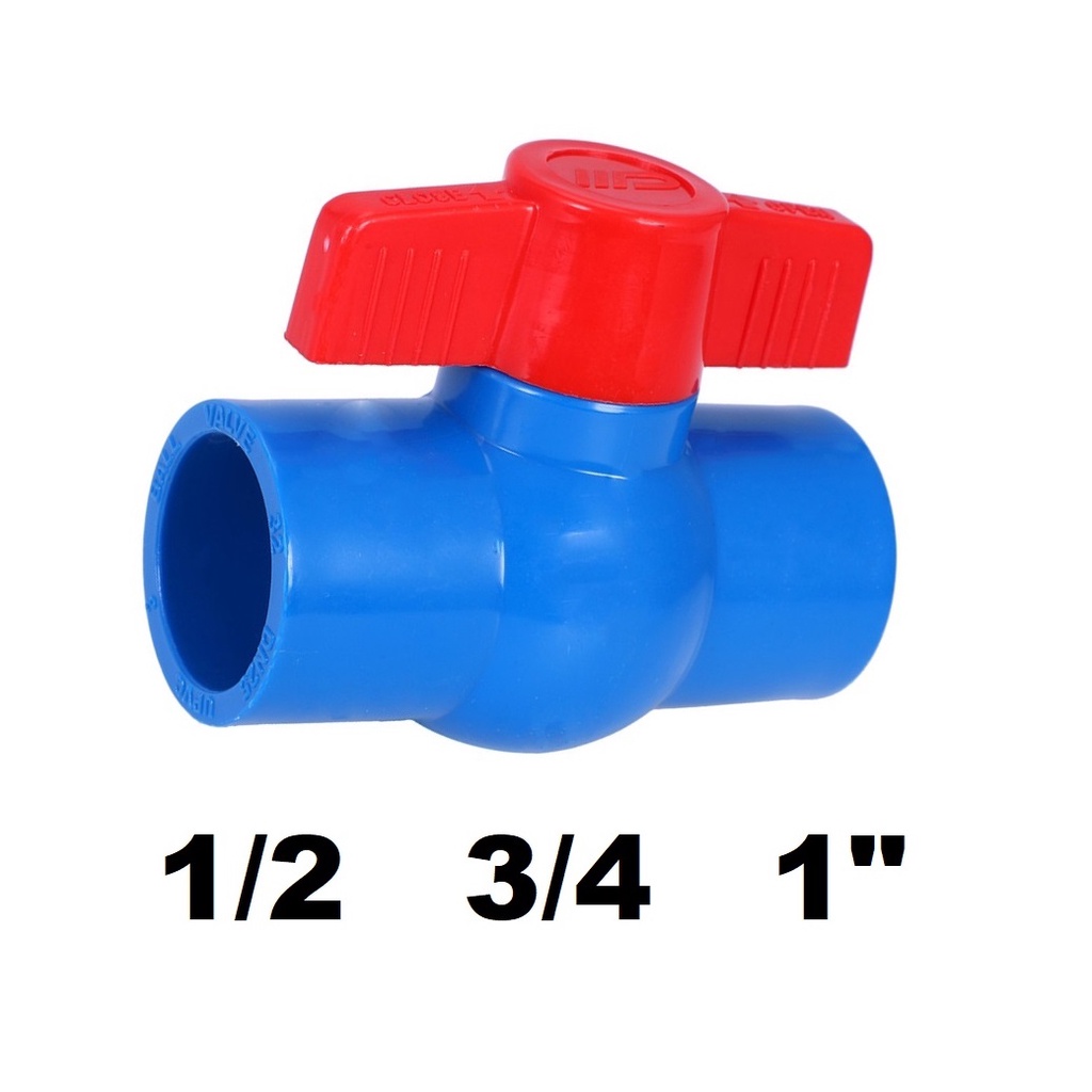 PVC BLUE BALL VALVE 1/2 3/4 & 1 (PLAIN) | Shopee Philippines