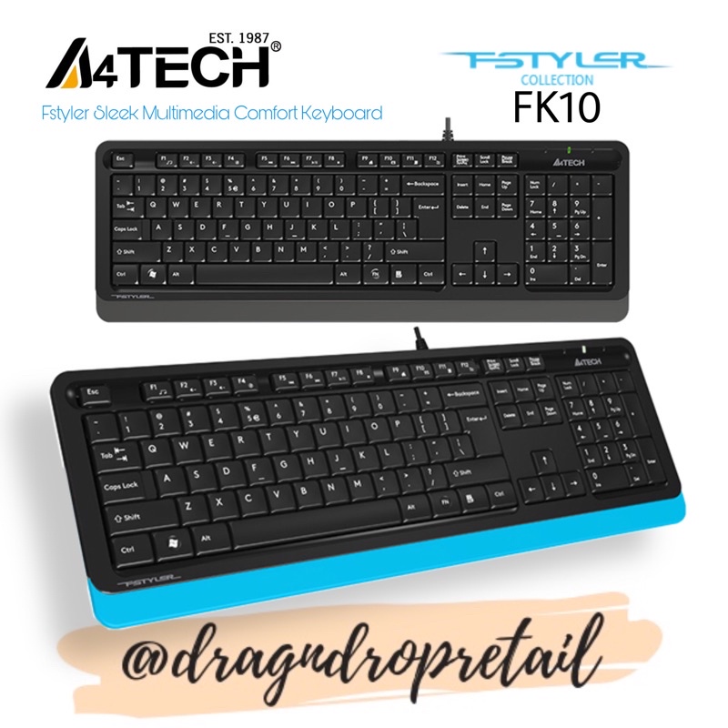 A4TECH FSTYLER FK10 Sleek Multimedia Comfort Keyboard | Shopee Philippines