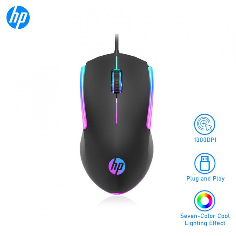 HP M160 Wired Gaming Mouse LED Backlight DPI 1000 Ergonomik Gamer Mice for PC Laptop | Shopee ...