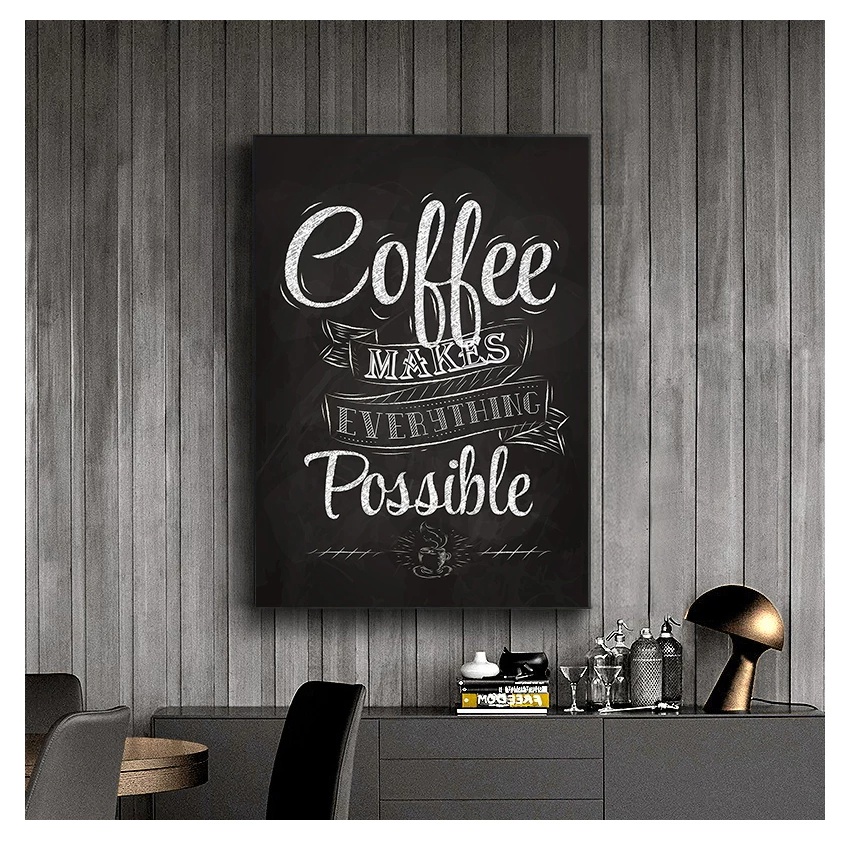 Frameless Wall Art Retro Poster Decor Chalk Blackboard Style Canvas ...