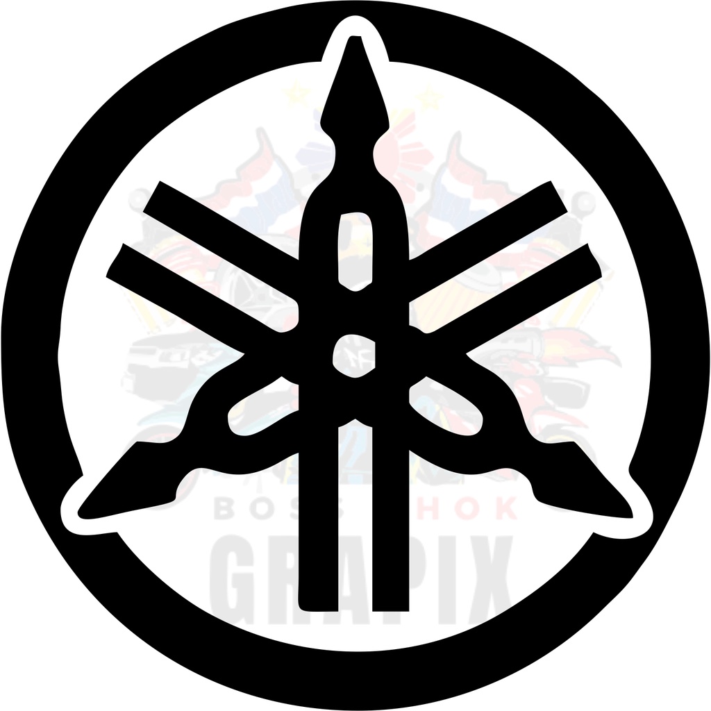 Yamaha Logo Vinyl Cutout Sticker Decals 8x8 inches - Sniper Mio Mio ...