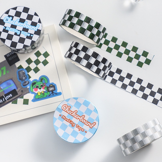 Cdaily|Checkerboard Tape Washi Checkered Black White diy Handbook ...