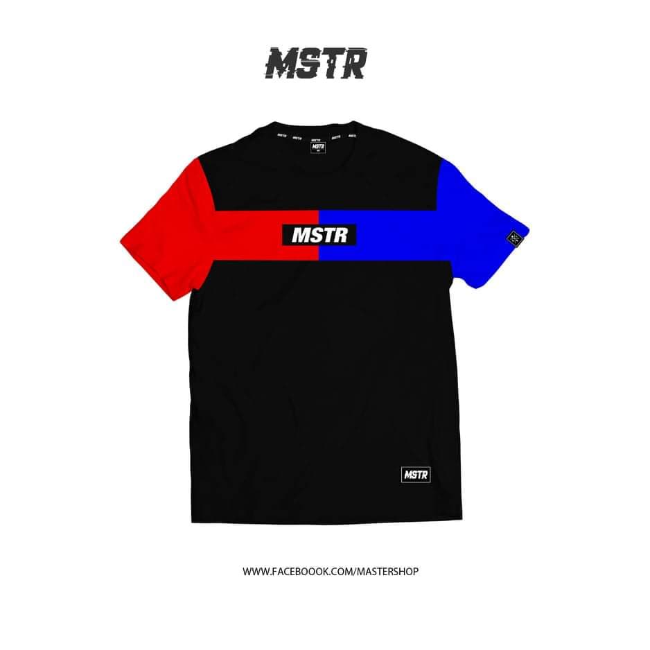 MSTR CO. - TRICOLOR PATCH Men T-Shirt (Red-Blue) | Shopee Philippines