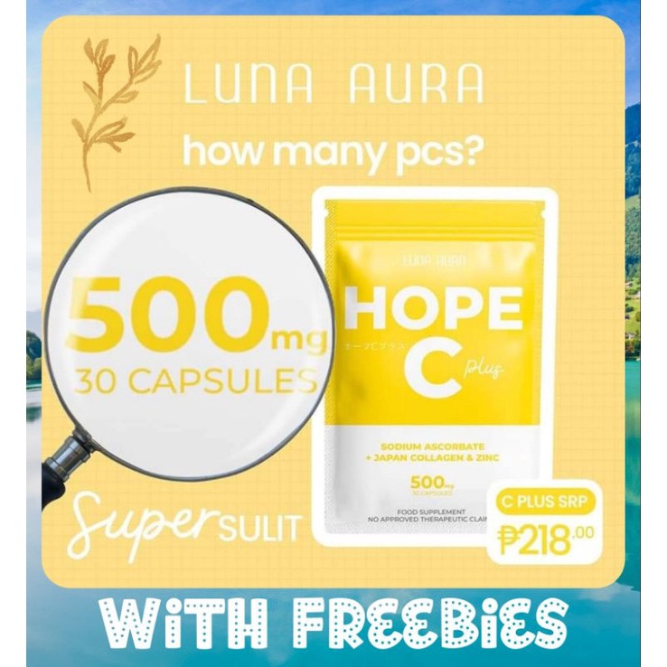 Luna Aura Hope Glow Super C with Japan Collagen and Zinc (30 Capsules ...