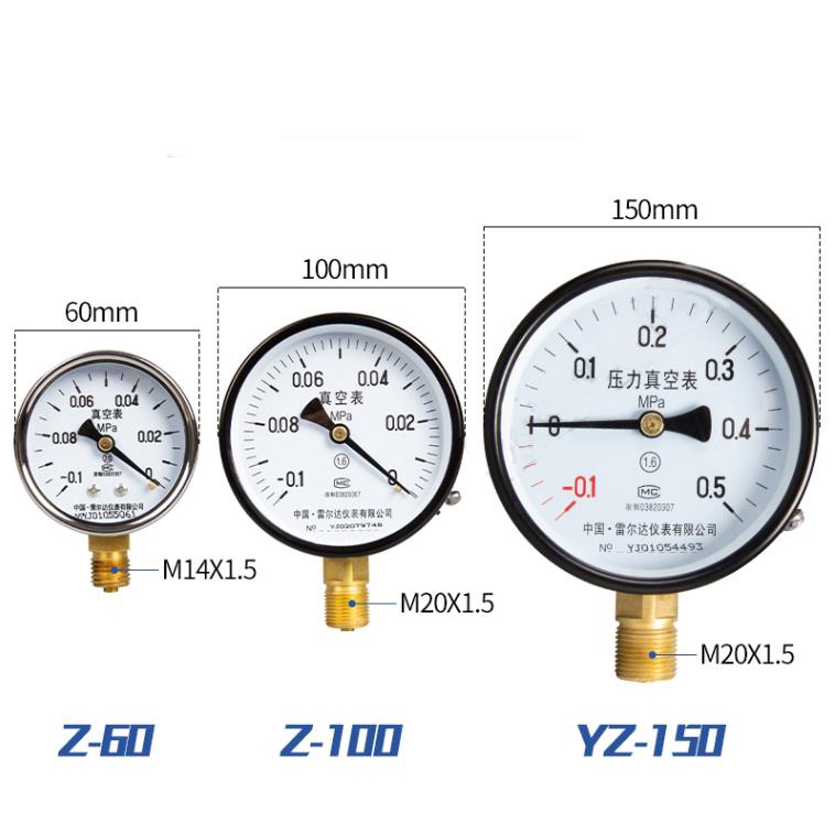 Relda yz-60/100/150 Vacuum Negative Pressure Gauge-0.1-0mpa 0.15/0.3/0.9/1.5 | Shopee Philippines