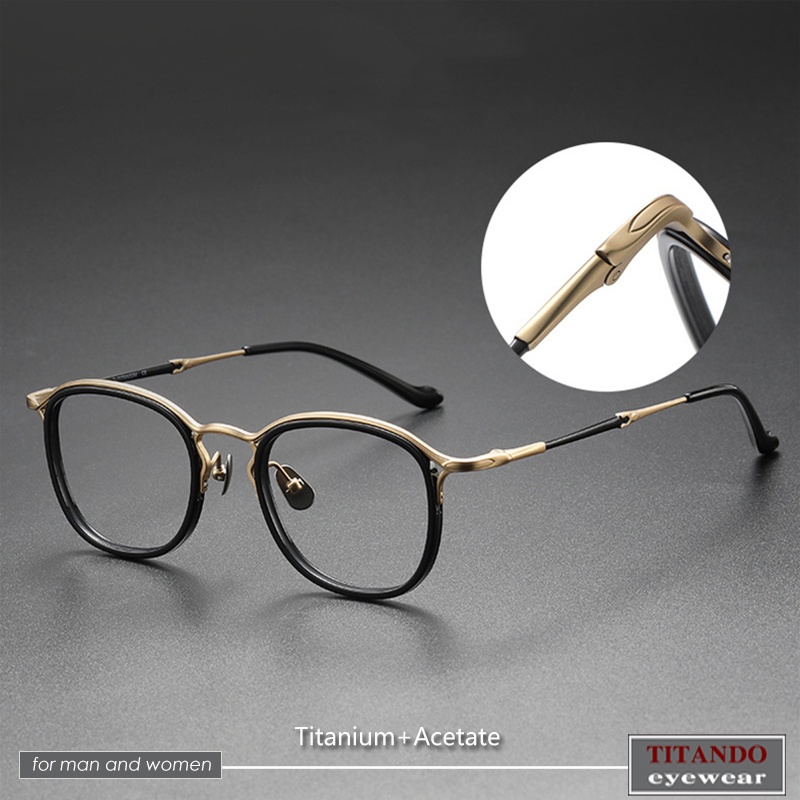 Japanese Vintage Glasses Titanium Acetate Fiber Mixed Frame Oval Casual ...