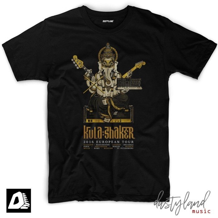 100% cotton T-shirt Band KULA SHAKER EUROPIAN TOUR 2016 T Shirt ...