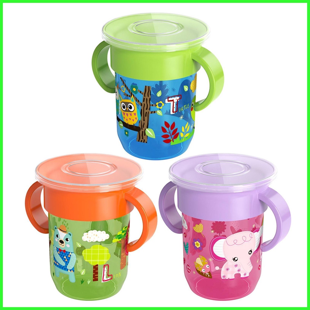 260ml Colorful Kawaii Infant Feeding Mug Learning Drinkware 360 Degree ...