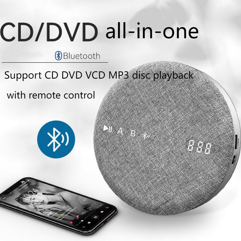 New Portable Bluetooth CD Player DVD VCD MP3 Hifi With Speaker Walkman ...