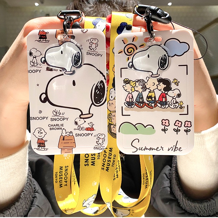 Snoopy Card Holder Work Id Student Campus Subway Access Control Lanyard ...