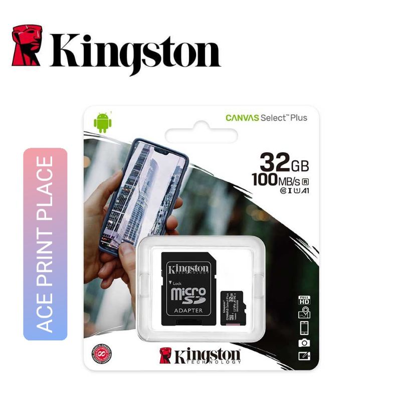 Kingston 32GB Canvas Select Plus microSDHC A1 UHS-I Speed Class 1 (U1) (SDCS2/32GB) | Shopee ...