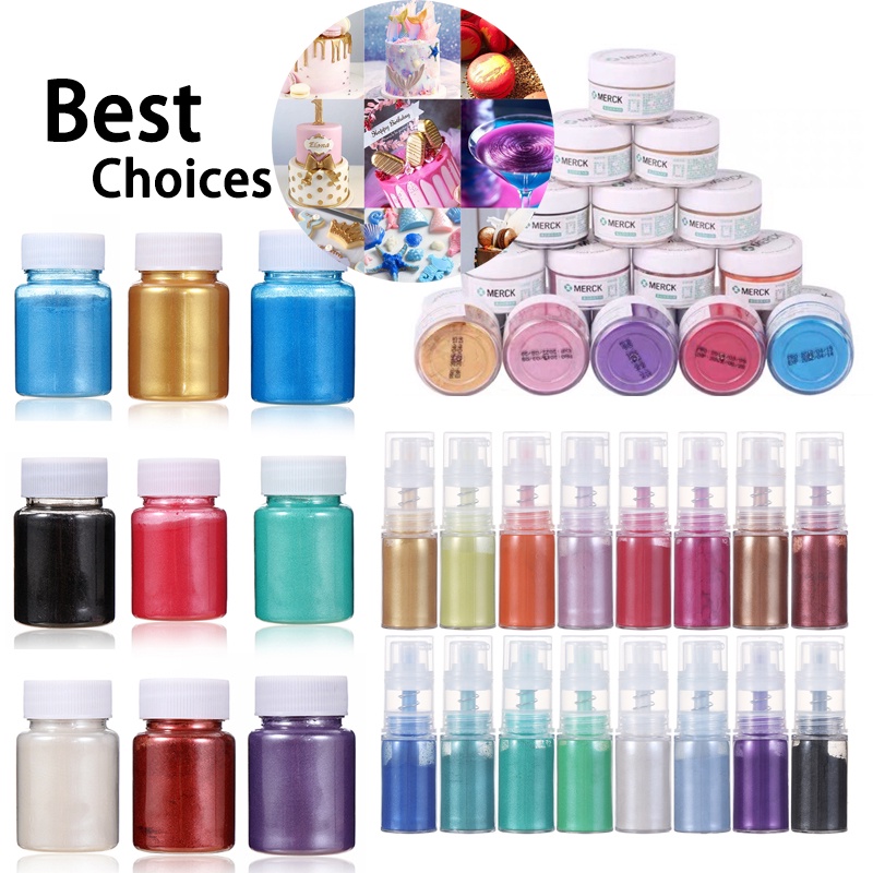 5g/10g/15g Edible Glitter Luster Dust Powder for Cake Decoration Baking ...