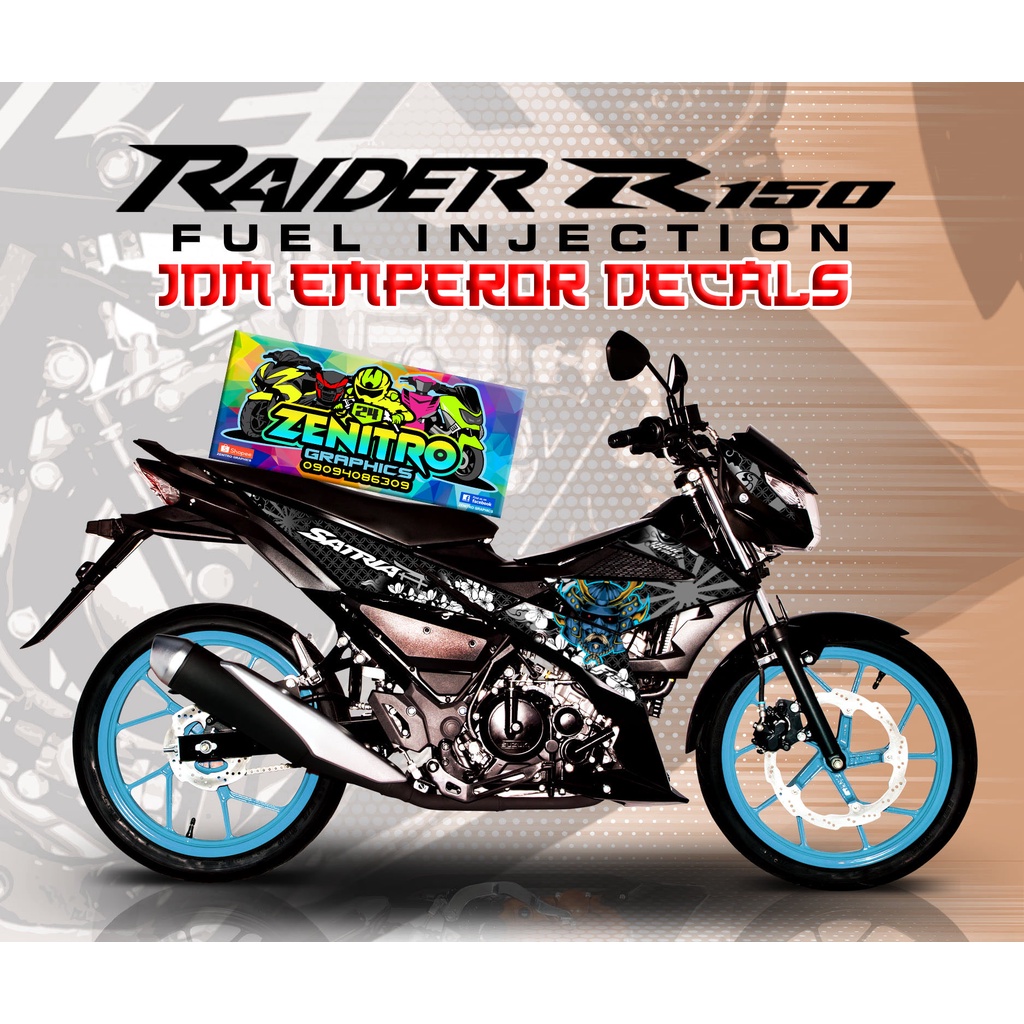JDM EMPEROR DECALS FOR RAIDER R150FI (FULLY LAMINATED / HIGH QUALITY ...