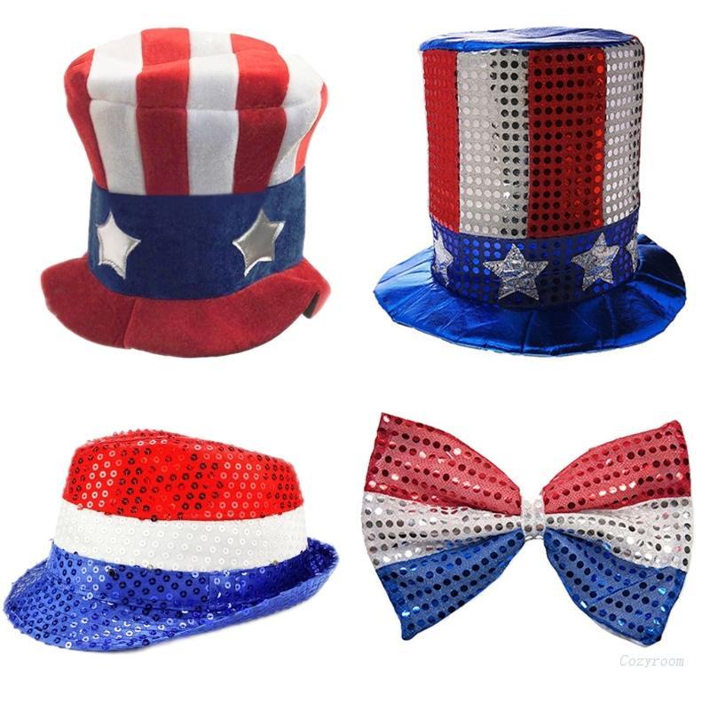 Crazy Sam Hat Tie Top Hat American Flag Costume Patriotic Accessories ...
