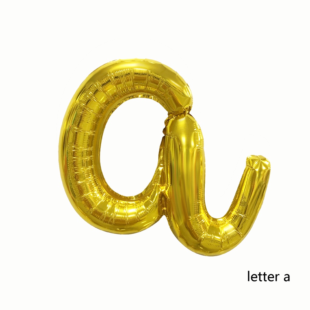 18inch Gold Air Foil Script Cursive Letters A-Z Symbols Balloons Ball ...