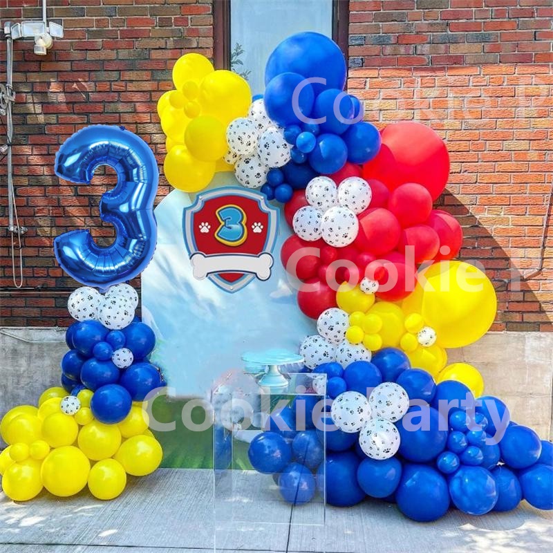 83pcs Paw Patrol Balloons Party Decorations 1-9 32inch Blue Number Balloon Paw Patrol Theme ...