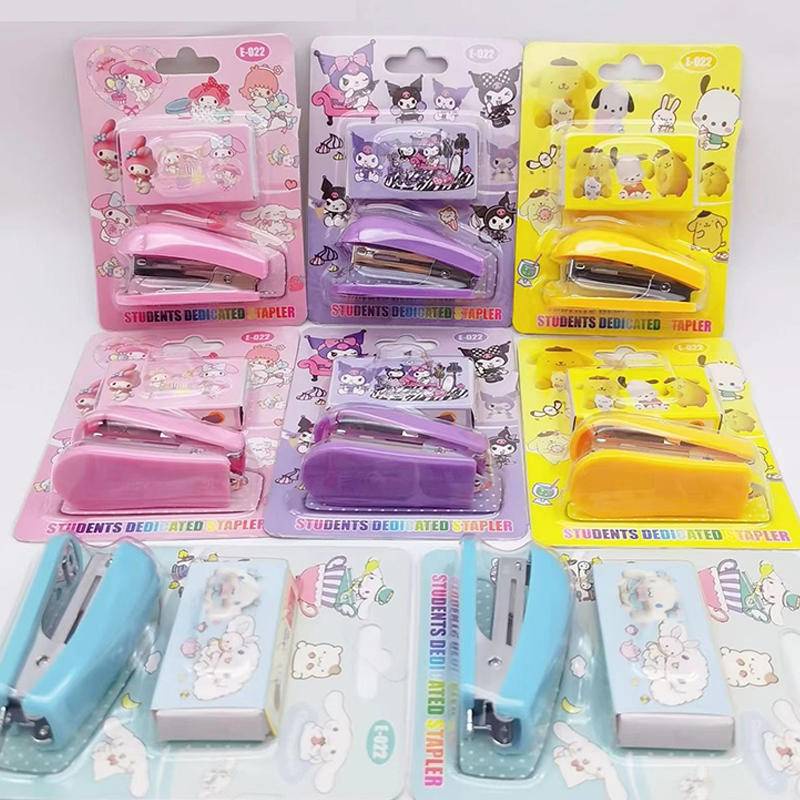 4Pcs Sanrio Cartoon Mini Stapler Set Staples Paper Binder Stationery ...