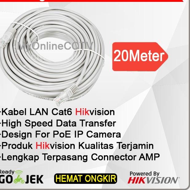 Lan Cable 20M Cat6 20Meter Hikvision UTP RJ45 Cable 20Meter Network ...
