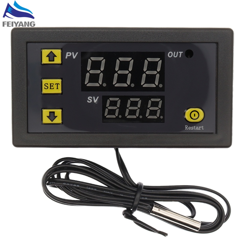 W3230 DC 12V/24V 20A AC 110V-220V 10A Digital LCD Thermostat Temperature Controller with Probe ...