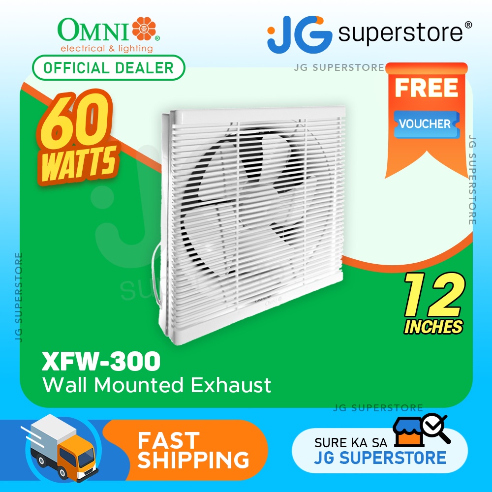 OMNI XFW-300 12-Inch 60W 220V Wall Mounted Exhaust Fan w/ 635 CFM ...