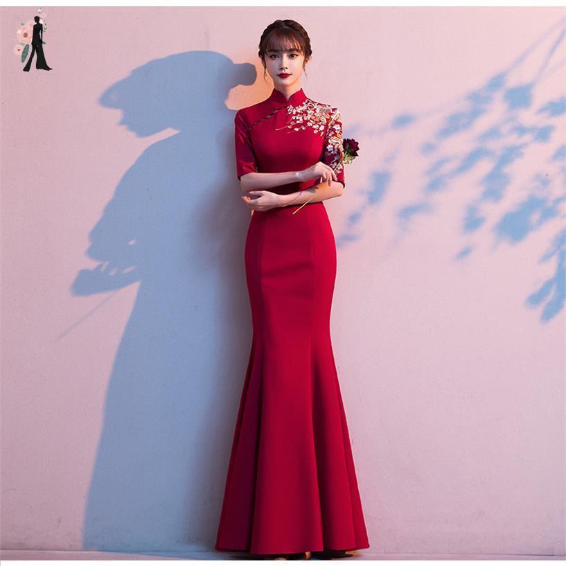Fishtail formal dress women Evening Dinner Gown skirt 2022 new banquet ...