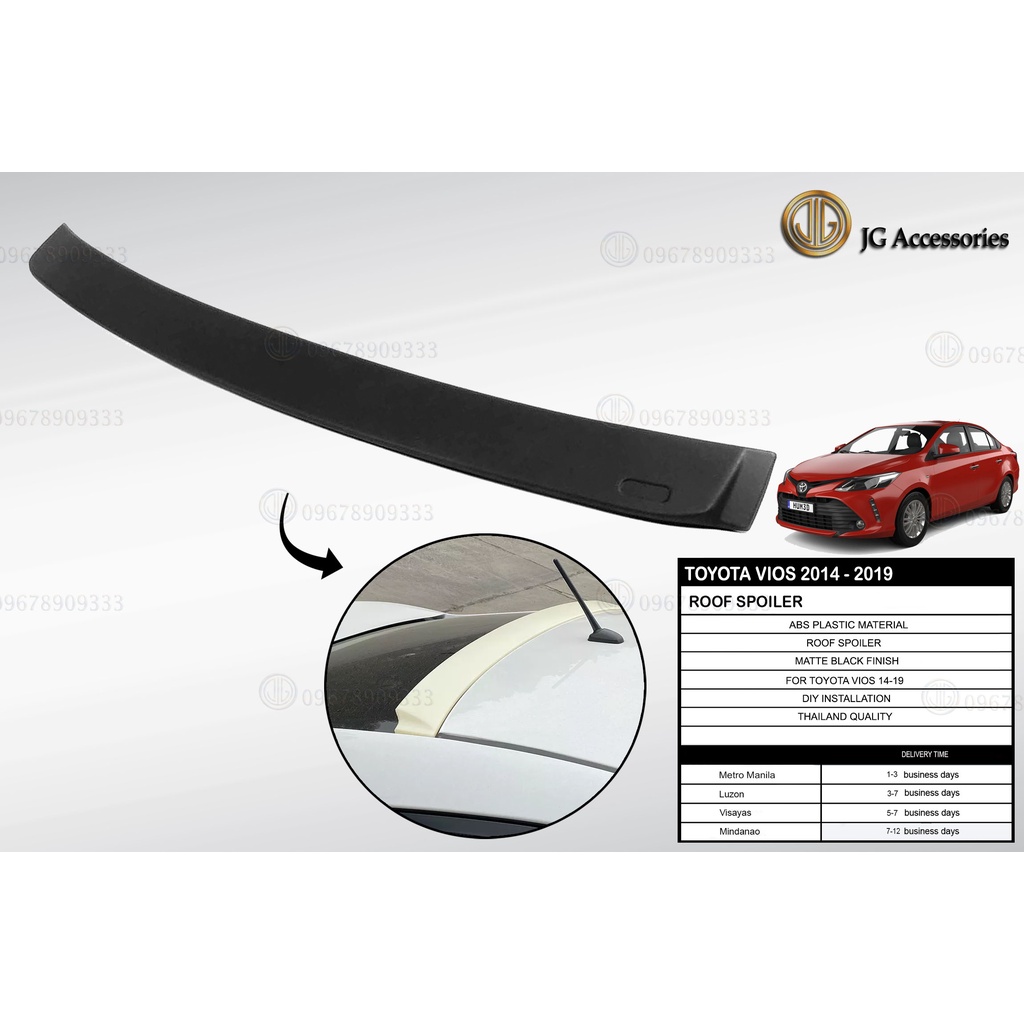 TOYOTA VIOS GEN 3 2014-2018 ROOF SPOILER / REAR WINDOW ROOF SPOILER ...