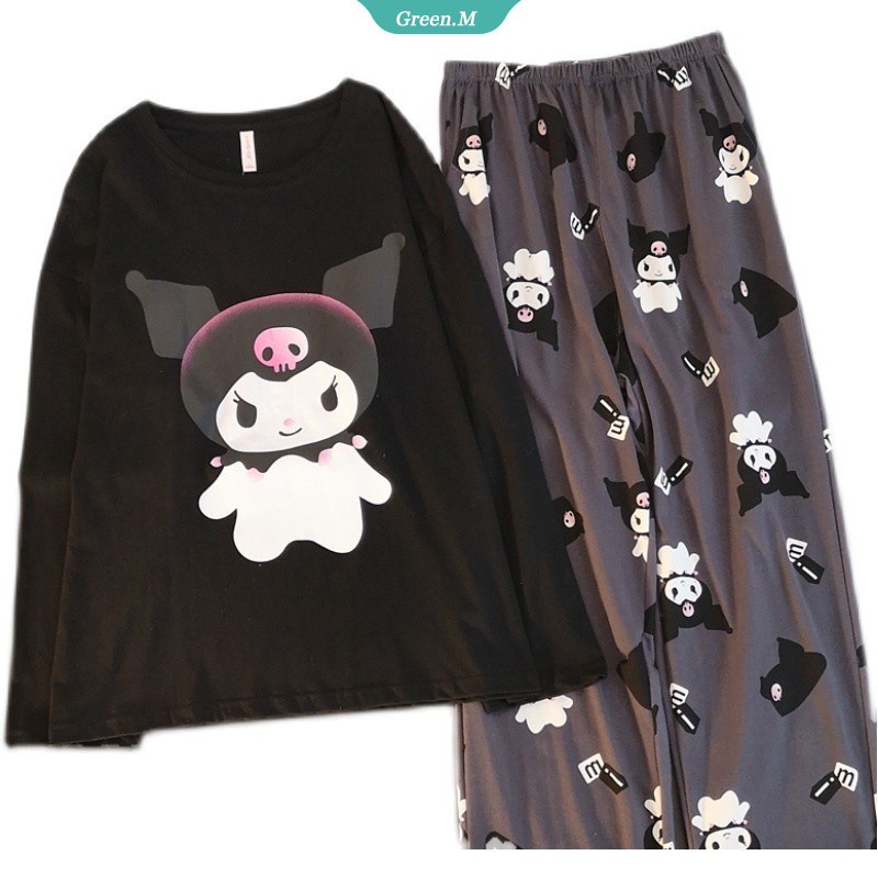 Sanrio Pajamas Kuromi Sleeve Spring and Autumn Plus Size Loungewear ...