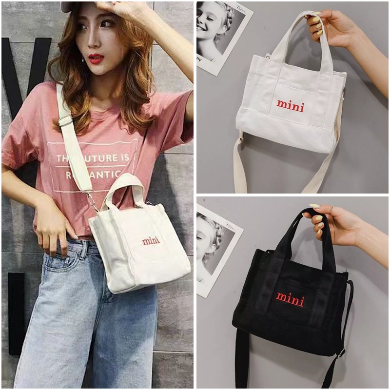 Korean Crossbody Bag for Women Canvas Tote Bag Lady Handbag Casual ...