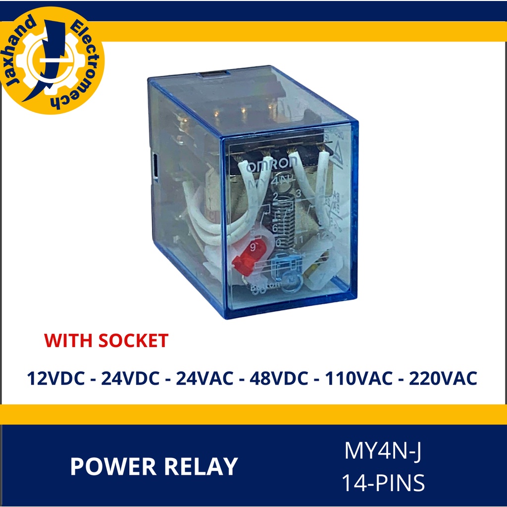 Power Relay MY4N-J, 5A, 14-pins with Base / Socket | Shopee Philippines