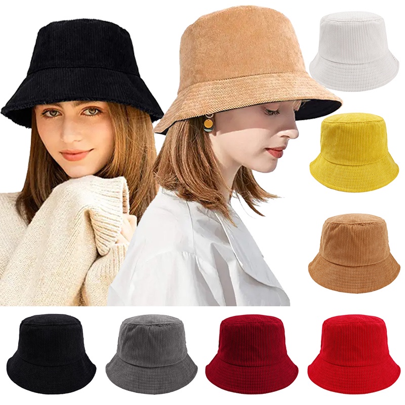 Autumn Winter Warm Bucket Hats,Women's Corduroy Bucket Hat,Men's ...