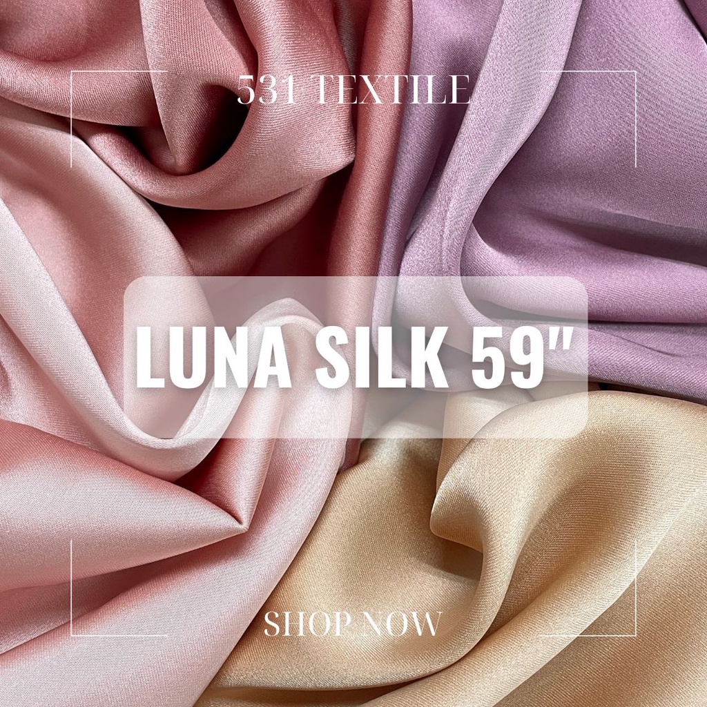 LUNA LUXURY SILK SATIN TWILL FABRIC / TELA 59" FOR GOWN DRESS ENTOURAGE ...