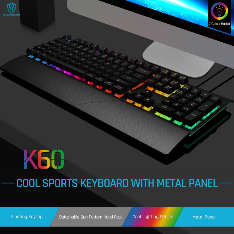 Gaming Keyboard USB Office Computer Notebook RGB Wired Manipulator ...