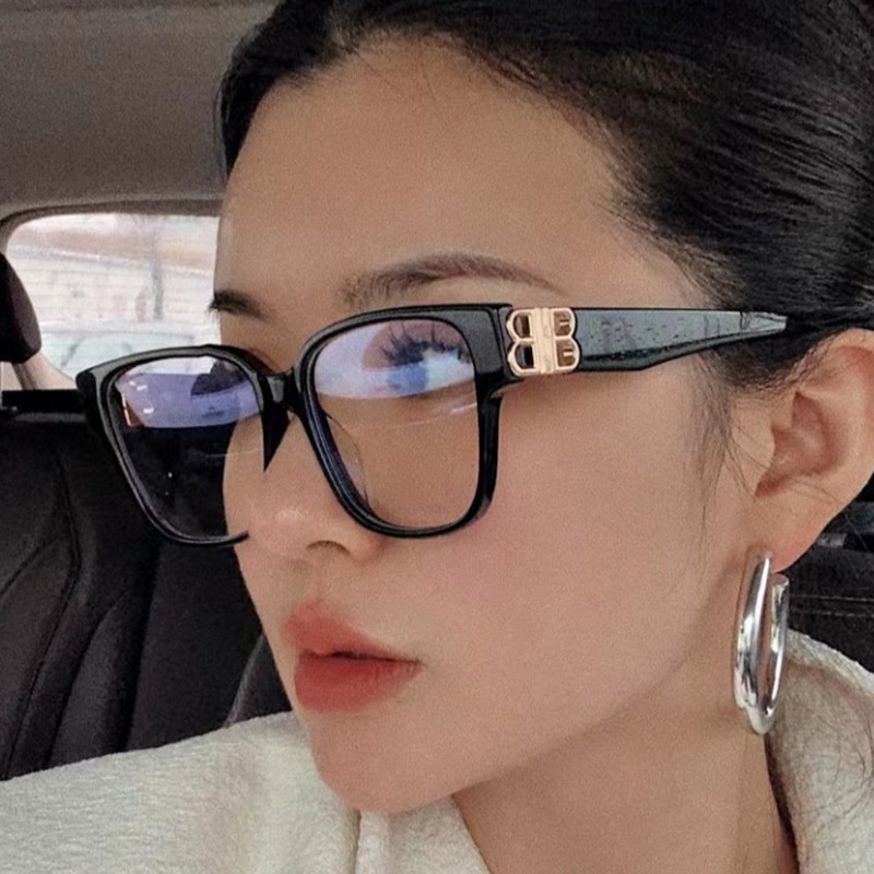 New Vintage Glasses Women Rectangle Lentes Frame Double B Luxury Clear ...