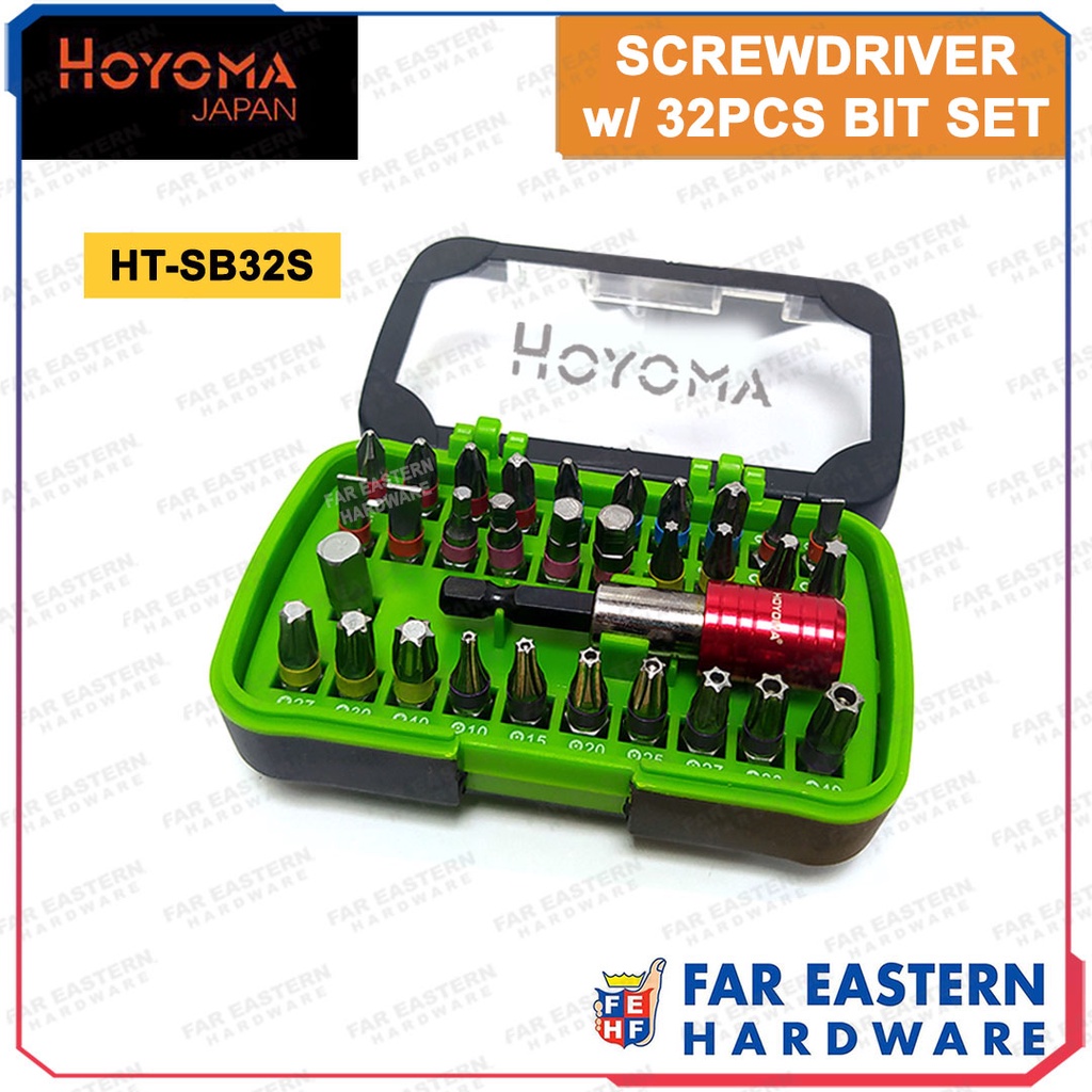 HOYOMA Screwdriver w/ Screw Bit Holder Set Phillips | Flat 32pcs | 56pcs HYHT | Shopee Philippines