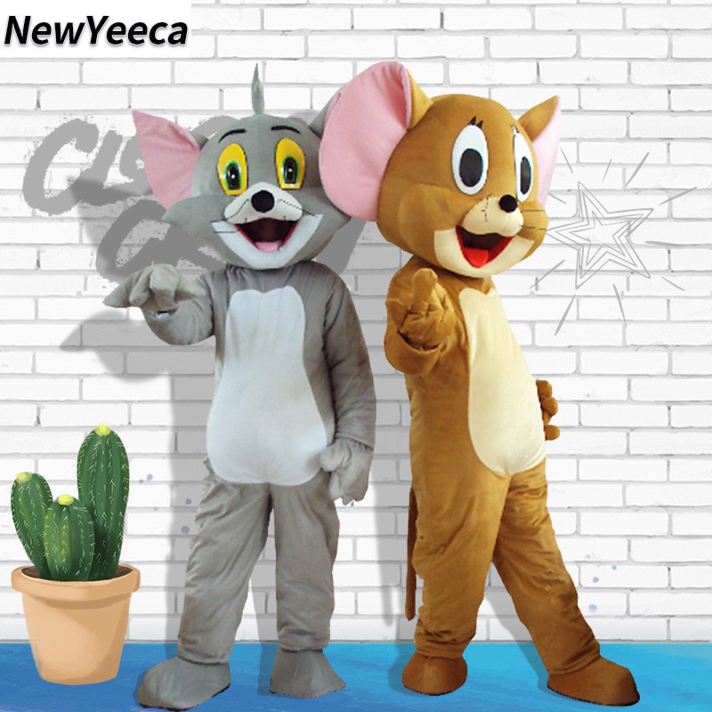 Anime Tom Cat and Jerry Mouse Cartoon Doll Mascot Cosplay Costume Suit ...