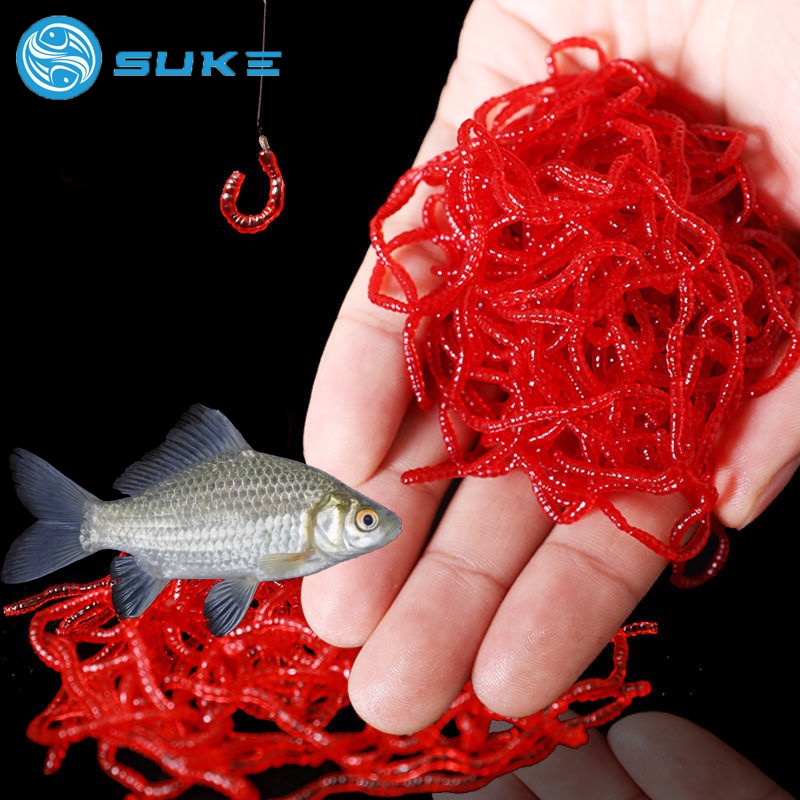 SUKE 50 Pcs Bionic Bloodworm Bait Earthworm Bait Silicone Artificial Bait | Shopee Philippines