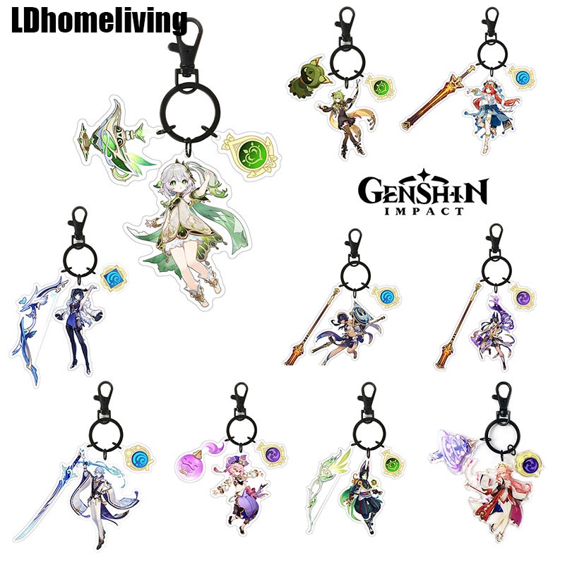 3 in 1 Genshin Impact Keychain genshin impact Ganyu Venti Diluc Childe ...