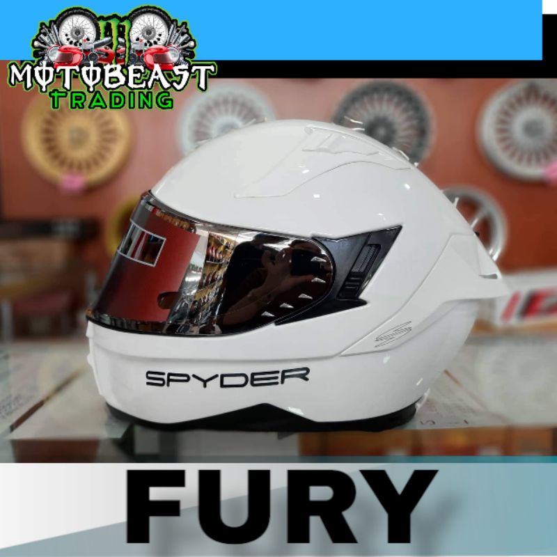 SPYDER Fury PD Fullface Dual Visor Helmet w/ Free Extra Clear Visor ...