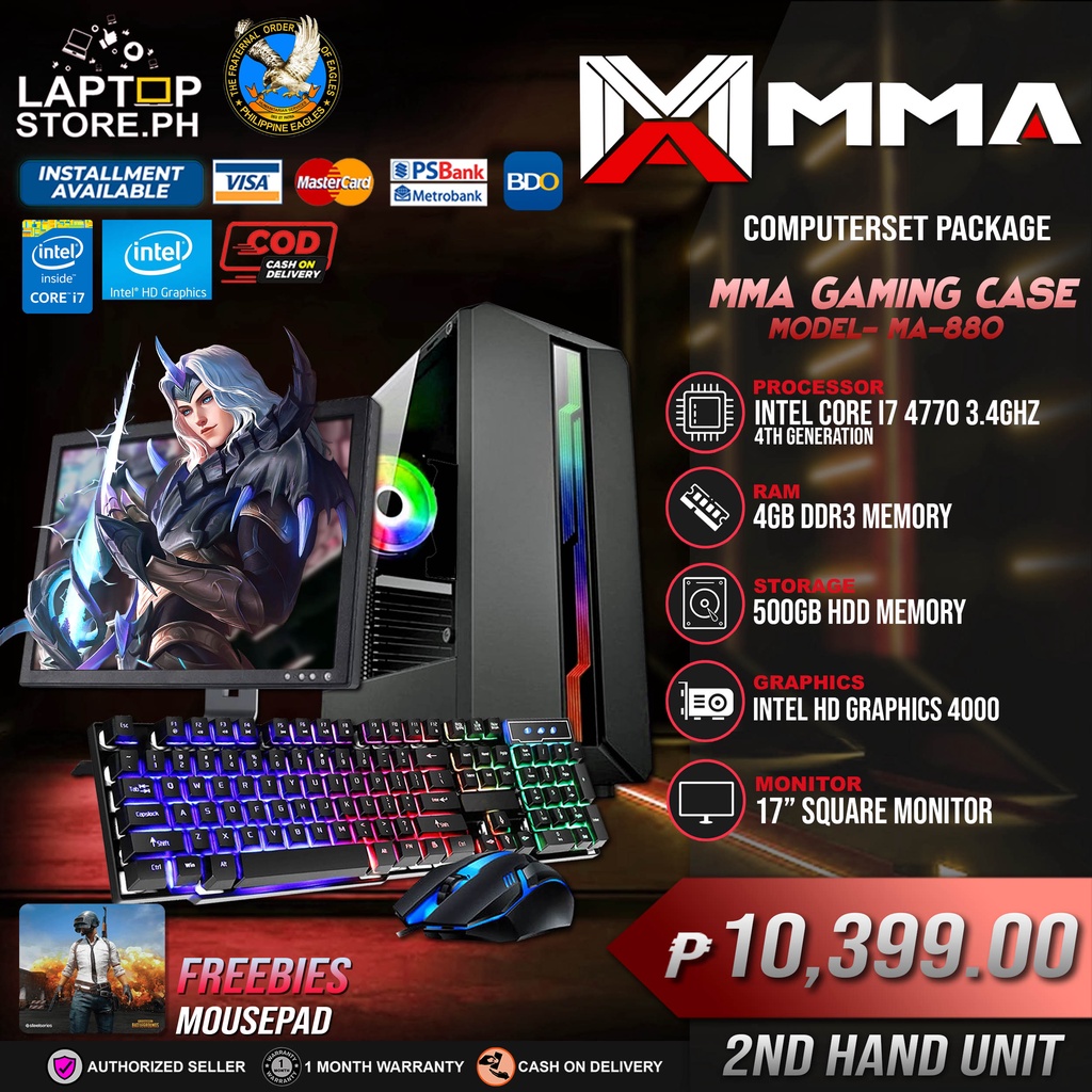 Computer Set Package MMA GAMING CASE Intel Core i7 4770 3.4ghz 4gb DRR3 ...