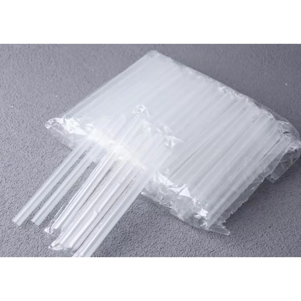 100pcs short Boba Straw190mm thick straw Individual plastic wrapped big ...