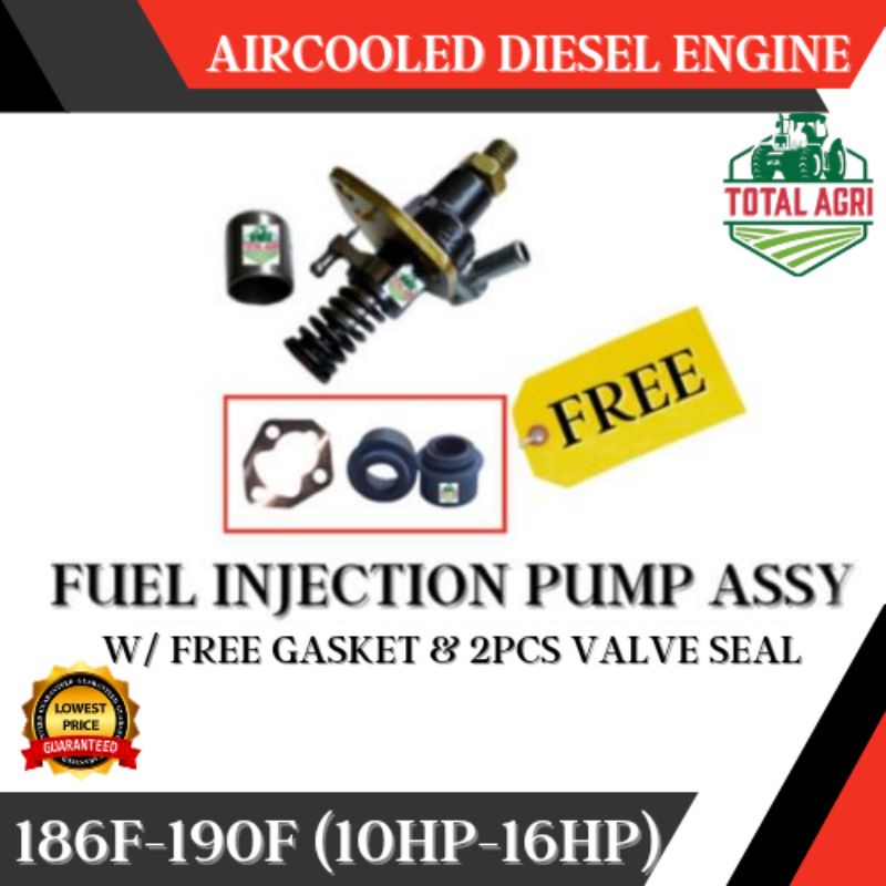 Fuel Injection Pump Assy w/Free Gasket & 2pcs Valve Seal 186F-190F ...