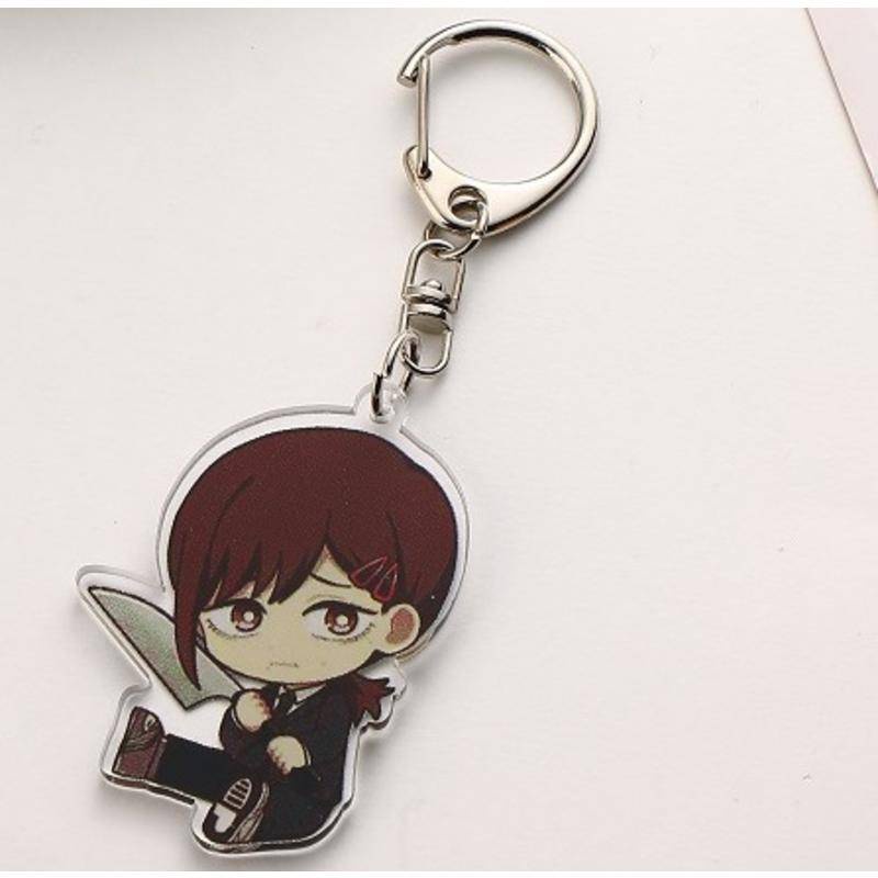 7 Styles Chainsaw Man Key Chain Ring Cute Anime Keyring Accessories ...