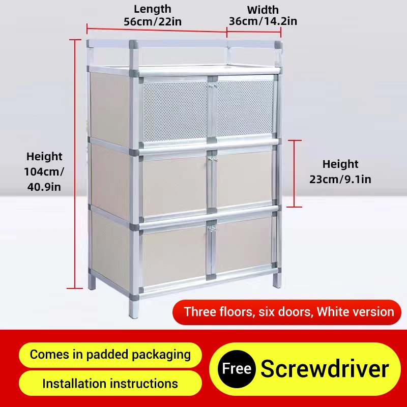 【Brand New】Stainless Steel Rack Cabinet Kitchen Cupboard Living Room ...