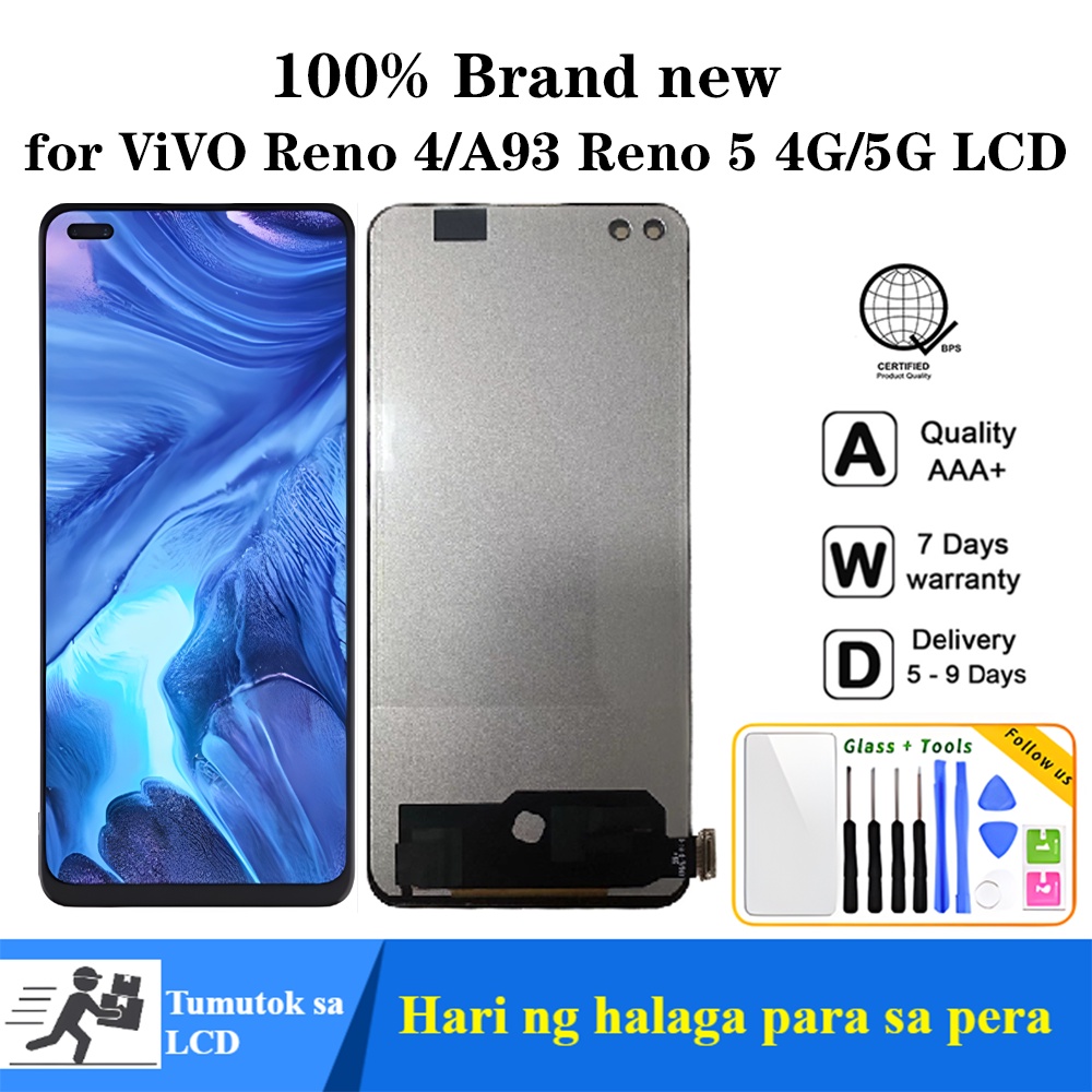for New OPPO RENO 4(cph2113)/A93 /Reno 5 (4G/5G) LCD Touch Screen Digitizer Assembly Replacement ...