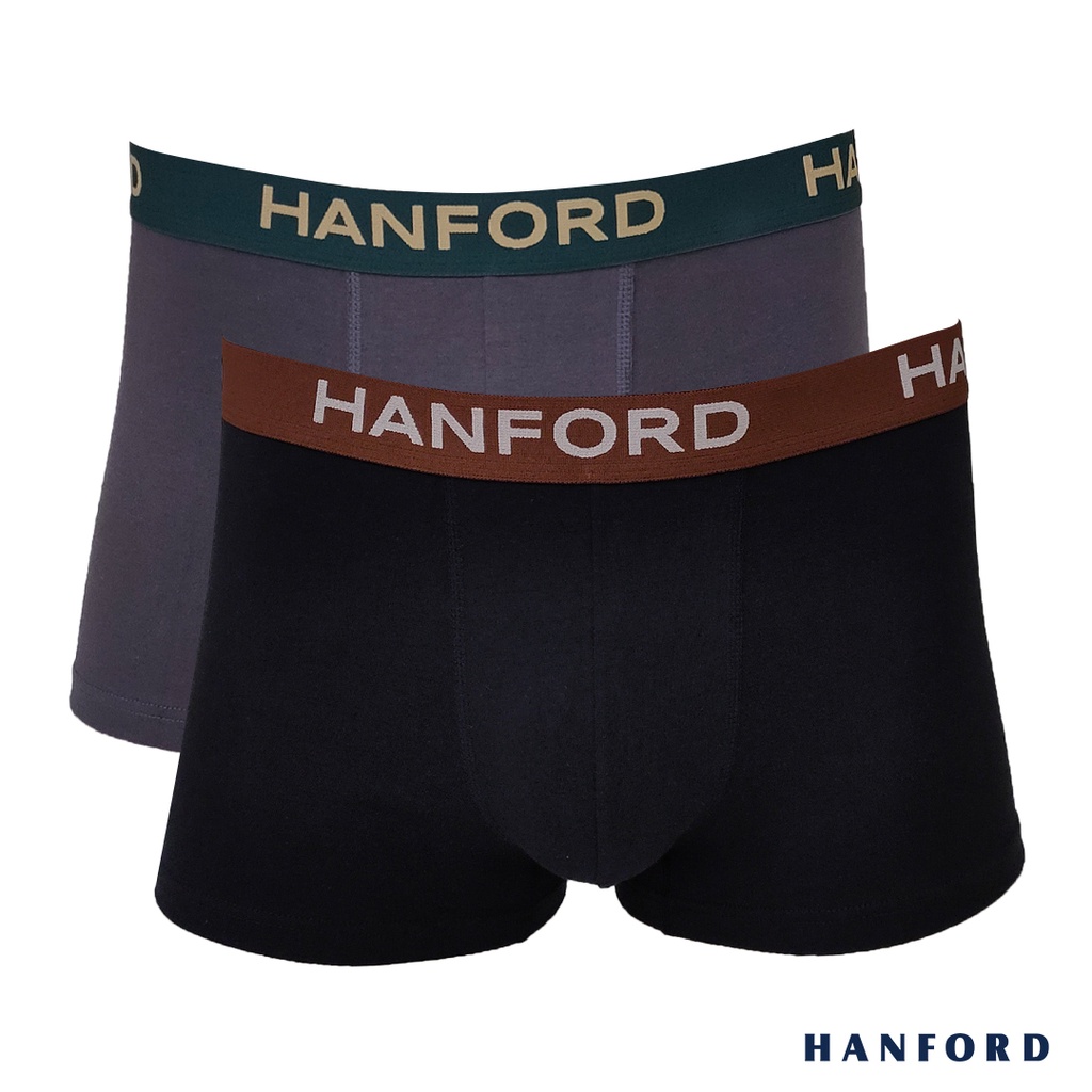 Hanford Men Cotton w/ Spandex Boxer Briefs Earth01 Collection - Black ...
