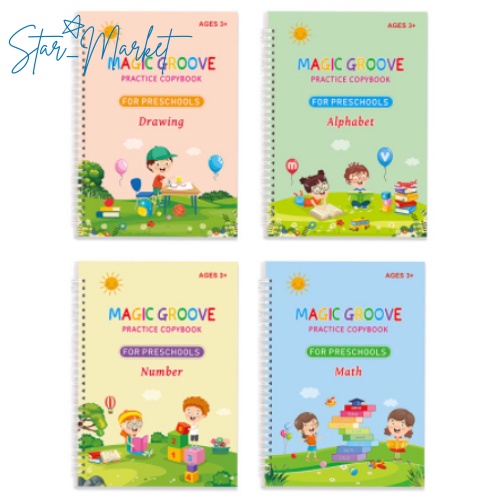 Educational Learning 4+1 Magic Notebook Tracing Activities With Pens ...