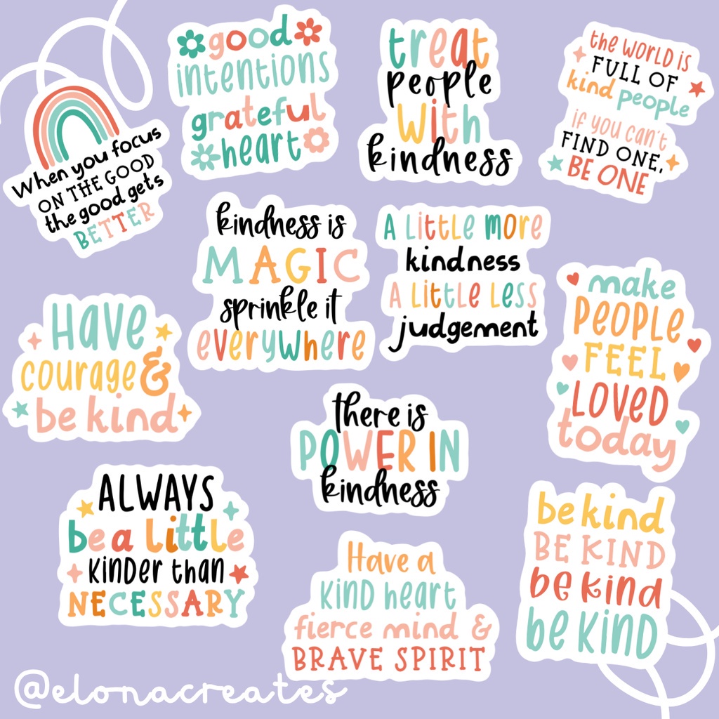 Kindness Motivational And Inspiring Vinyl Stickers Singles For Journal ...